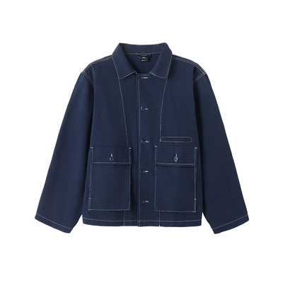 韦恩泽维尔翻领春秋宽松洗水外套