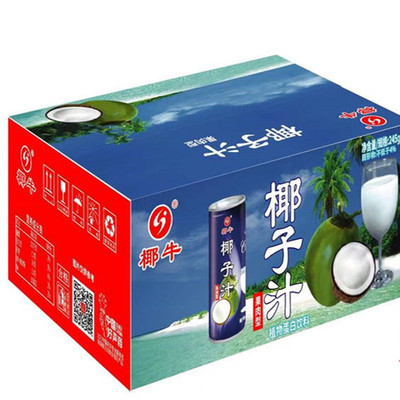 海南特产椰牛果肉椰子汁245ml