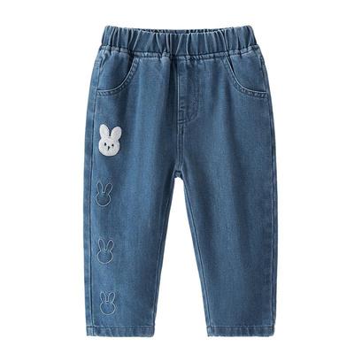 杰里贝比女童牛仔裤子秋款