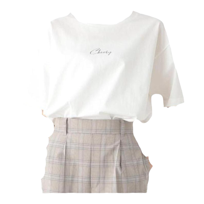 夏季印花通勤宽松短袖