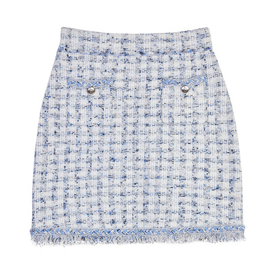 CRUSH Collection早春新款千鸟格半裙短款花呢气质包臀裙