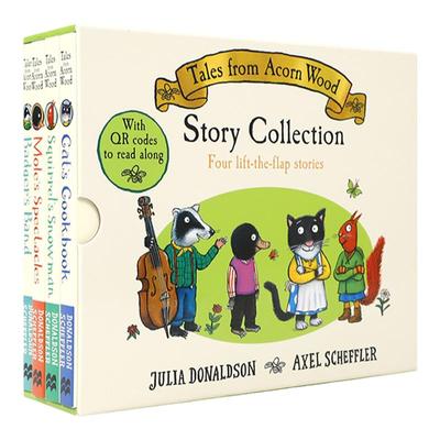 英文原版Julia Donaldson：Tales From Acorn Wood橡树林故事4册套装#2（5-8册）动物们的趣味生活 4-8岁儿童童话寓言翻翻书