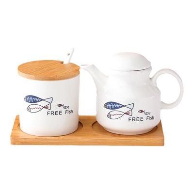 北欧商用厨房调味罐陶瓷