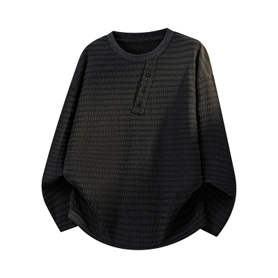 回力复古老钱风肌理感长袖t恤男