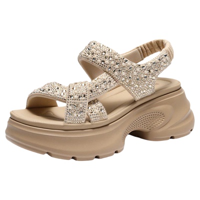 百丽繁星厚底增高透气凉鞋女