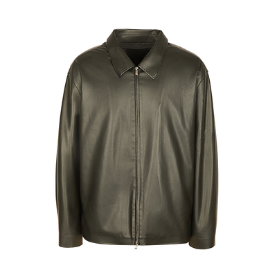 速写男装2025秋翻领H型仿皮衣