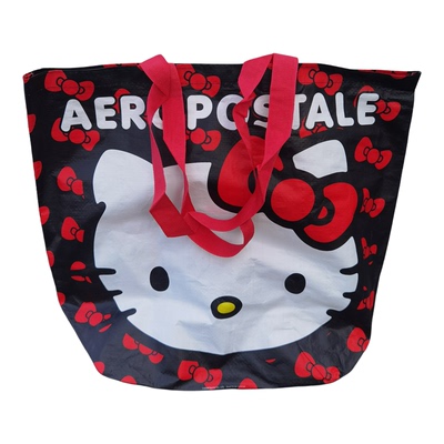 日系卡通KT猫编织袋新款休闲手提袋买菜单肩购物袋环保袋大容量