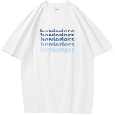 美式街头渐变字母短袖T恤