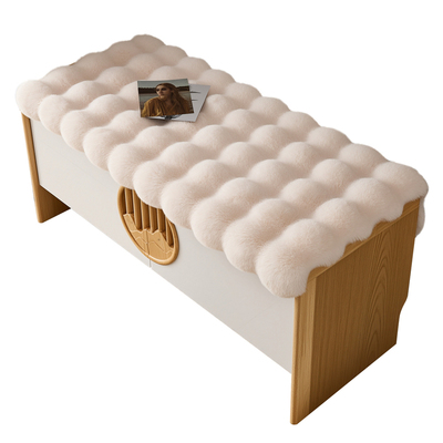 CC（定制可退）兔毛绒换鞋凳坐垫