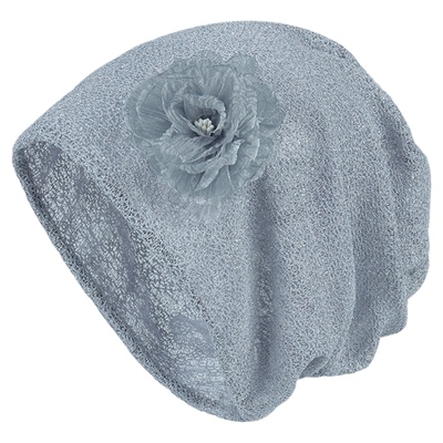 女士花朵优雅洋气堆堆帽网纱透气