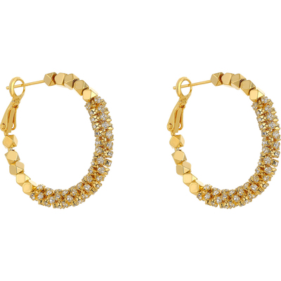 金色碎银子大圈圈耳环高级感耳饰