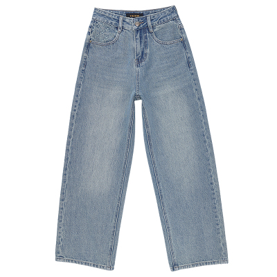 复古阔腿牛仔裤女新款春夏高腰