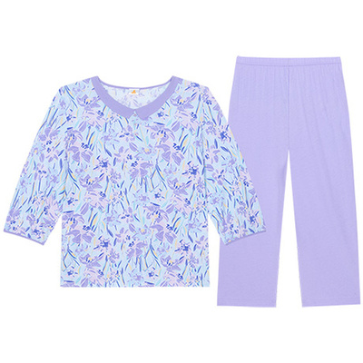 铜牛汗布印花七分袖女套