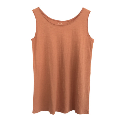 竹节棉中长款吊带大码纯色t恤