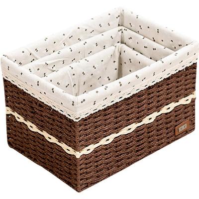 奇鲁杂物筐箱布艺藤编收纳篮