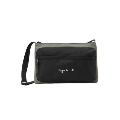 agnès b.尼龙小号手提包男士通勤单肩背包  卡其色