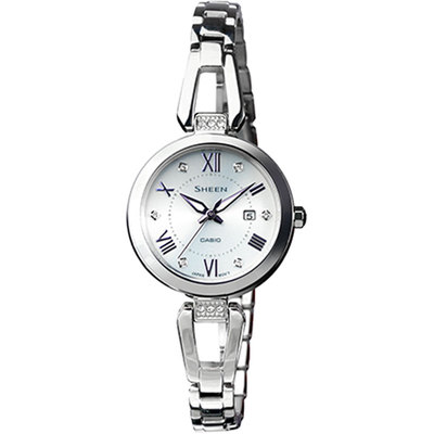 卡西欧太阳能蓝宝石镜面时尚女表