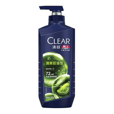 CLEAR清扬男士清爽控油去屑洗发露500g三款香型可选