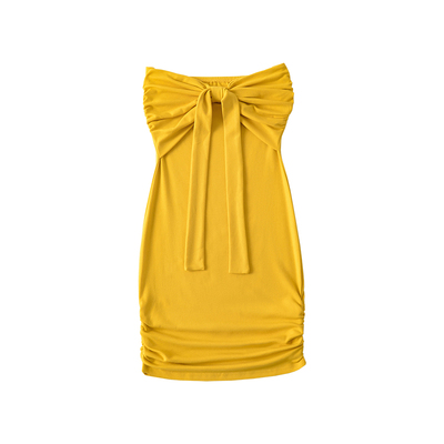 性感褶皱收腰抹胸包臀连衣裙短裙