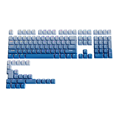 雾蓝键帽OEM渐变正刻透光客制化