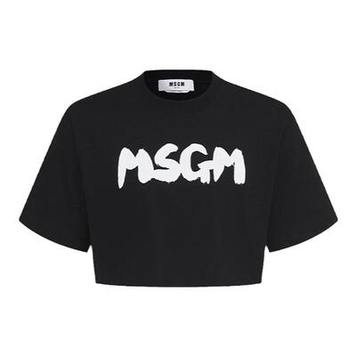 MSGM休闲LOGO印花短款T恤