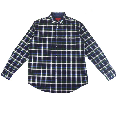 威鹏秋季纯棉磨毛休闲格纹衬衫