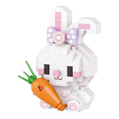 LOZ积木动物小颗粒拼装小白兔小狗小鸡可爱萌趣玩具拼搭礼物摆件