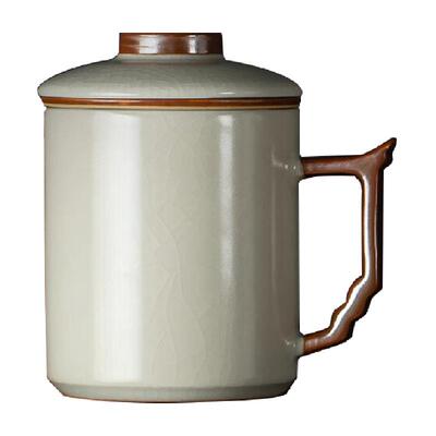 金镶玉黄汝窑汝瓷陶瓷内胆茶杯