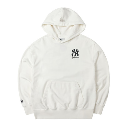 MLB情侣款连帽NY手绘印花卫衣
