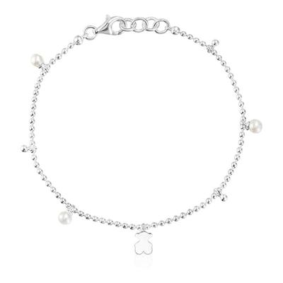 【新品】TOUS/桃丝熊Sweet Dolls系列925银珍珠小熊吊坠手链女