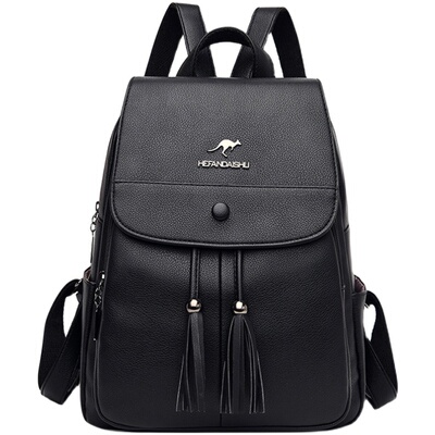 品牌牛皮旅行防盗双肩包