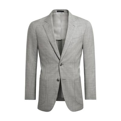 SUITSUPPLY浅灰色S120支热带羊毛外套男士西装上衣