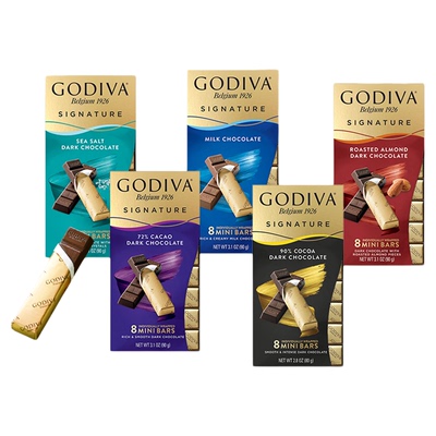 godiva歌帝梵巧克力2盒黑巧黑巧克力考试专用牛奶小金条下午茶