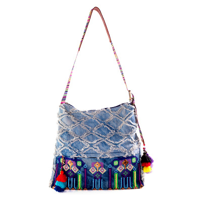 原创斜挎包牛仔单肩民族风布艺