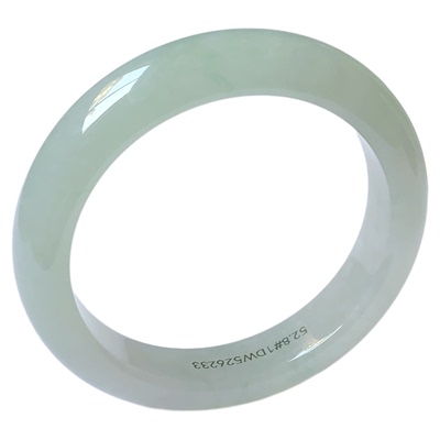 52圈1DW526233平安镯 大艺珠宝冰种晴水绿缅甸天然A货翡翠玉手镯