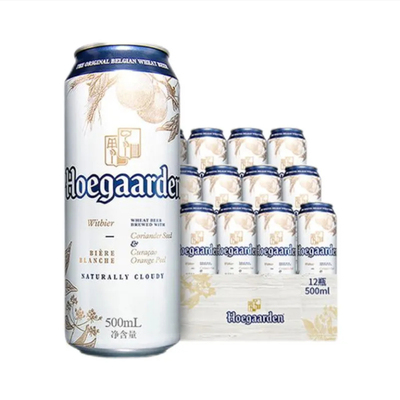 Hoegaarden福佳白啤酒 比利时风味精酿啤酒500ml*12听整箱装