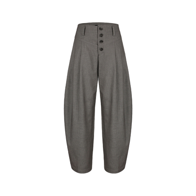 SEEKSIMPLE 莱赛尔羊毛混纺|中腰多纽扣弯刀垂感休闲西裤