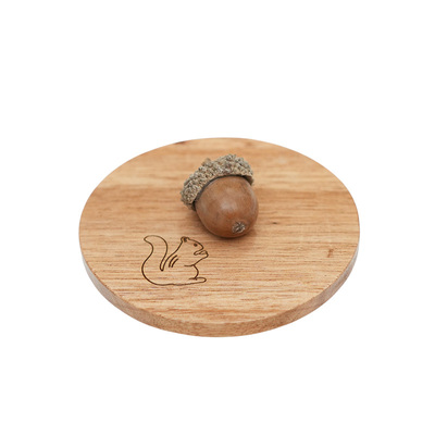 日式可爱实木松鼠兔子马克杯盖子