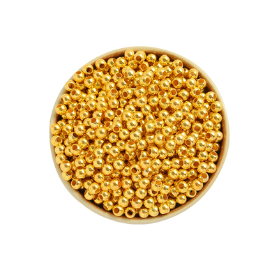 18K包金珠保色隔珠配件小金珠吊坠手链串珠DIY手工小串饰隔珠散珠