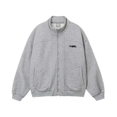 FORNINES浅灰色开衫卫衣美式街头