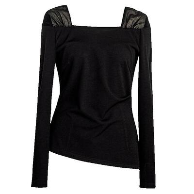 罗衣气质拼接修身衬衫