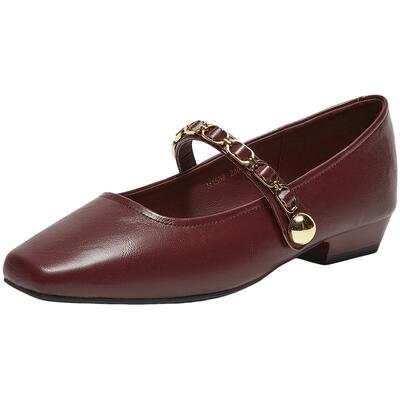 百思图25春新款法式玛丽珍鞋女舒适低跟晚晚风温柔单鞋M1508AQ5Z