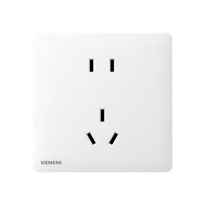 哑光白五孔西门子薄开关插座