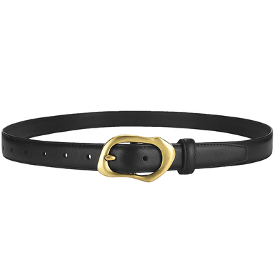 BELIEFYAO原创金色扣头真皮腰带