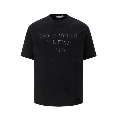 美式做旧字母印花宽松短袖T恤