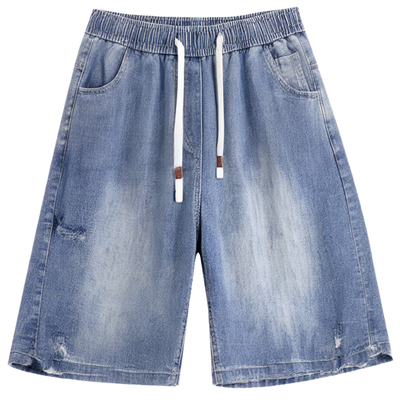 休闲风时尚百搭高腰显瘦牛仔短裤