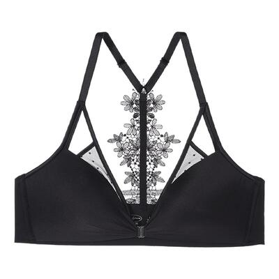 安莉芳前扣薄款光面法式三角杯文胸女士无钢圈美背内衣EB00484