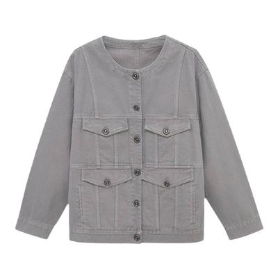 WMWM通勤牛仔多口袋外套时尚百搭