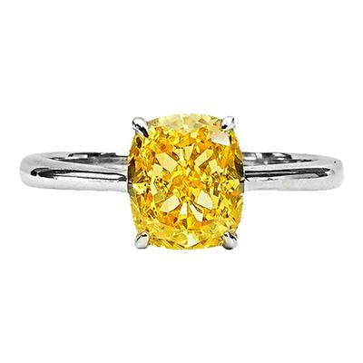 日韩风轻奢黄钻色925银戒指