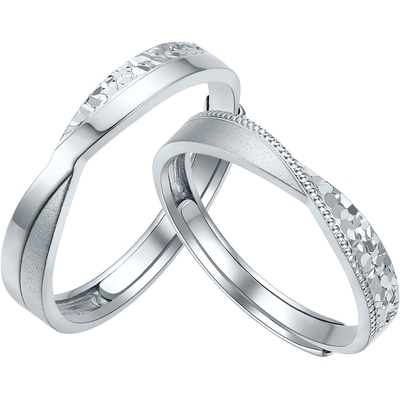 周六福pt950铂金戒指结婚对戒